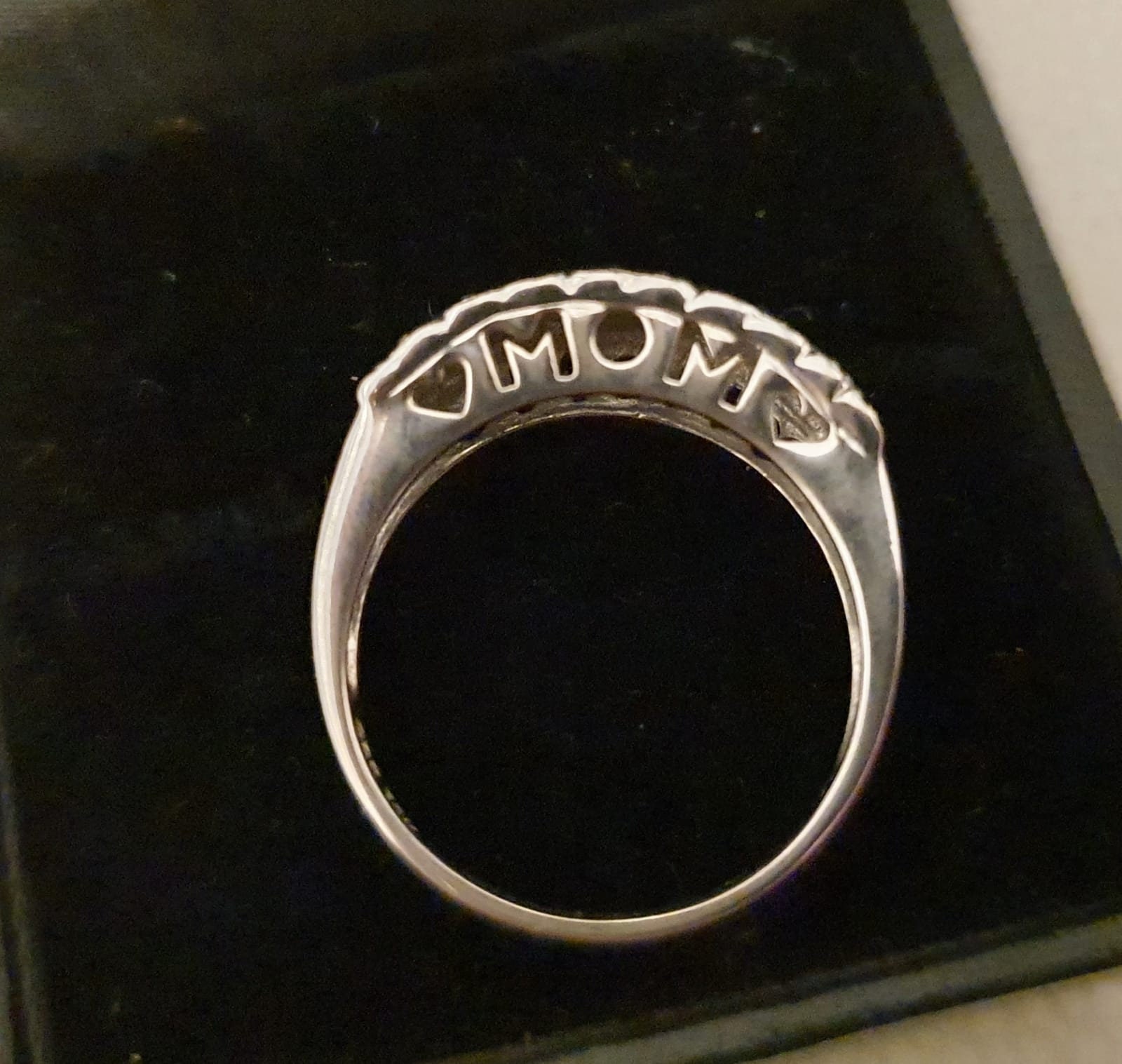 A White Gold & Diamond 'mom' Ring - Etsy