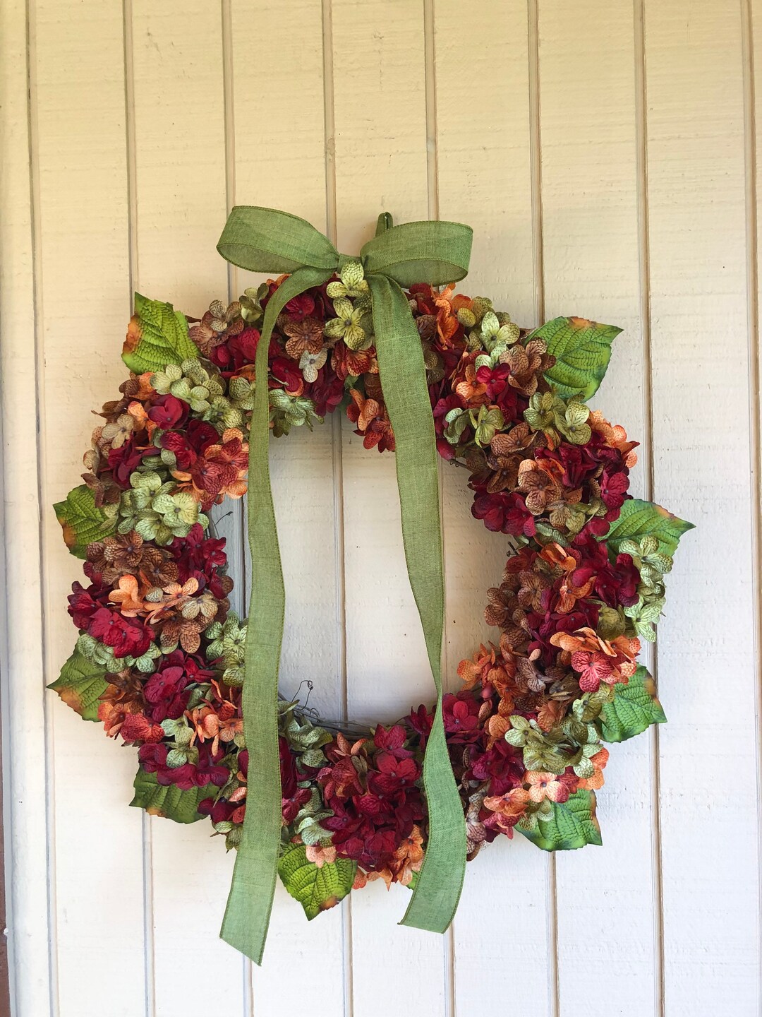 Rust Colored Hydrangea Wreath, Front Door Wreath, Summer Wreath - Etsy