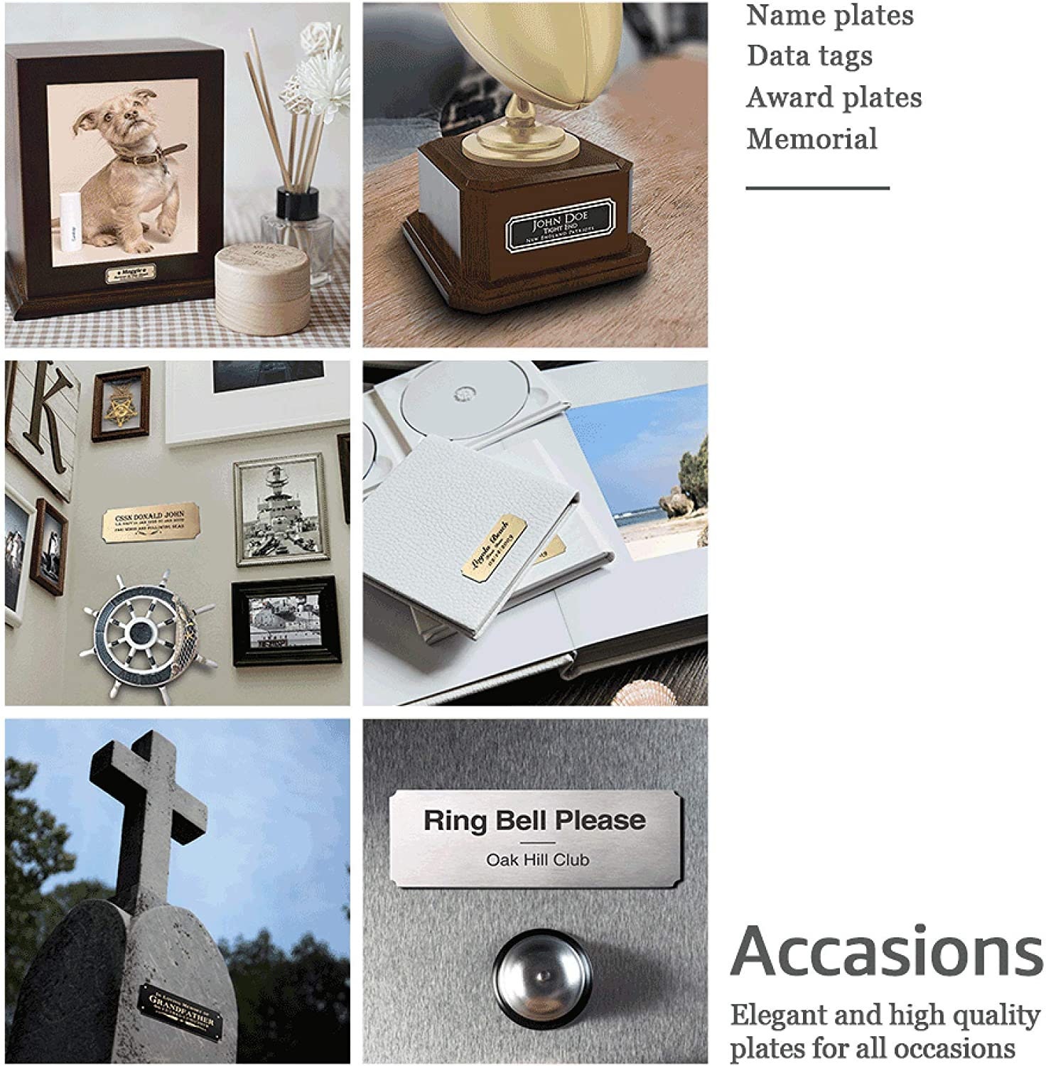 Vary Size, Personalized, Custom Engraved, Brushed Gold Solid Brass ...