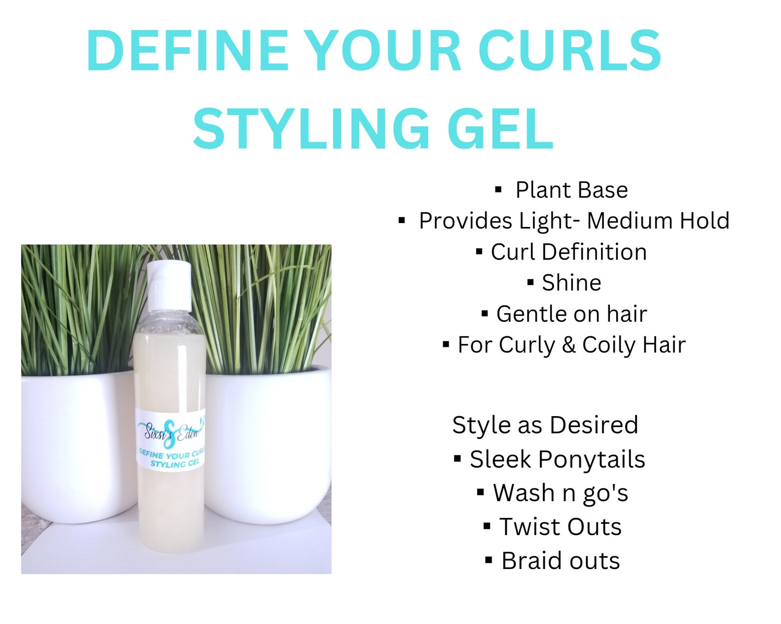 Define Your Curls Styling Gel| Plant Base Hair Gel| Natural Ingredient ...