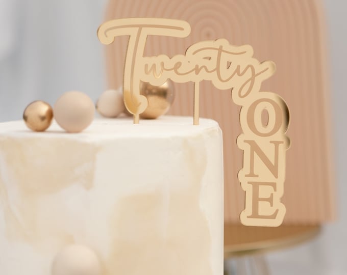 Hello 21 Cake Topper, 21st Birthday Cake Topper, Birthday Number Cake ...