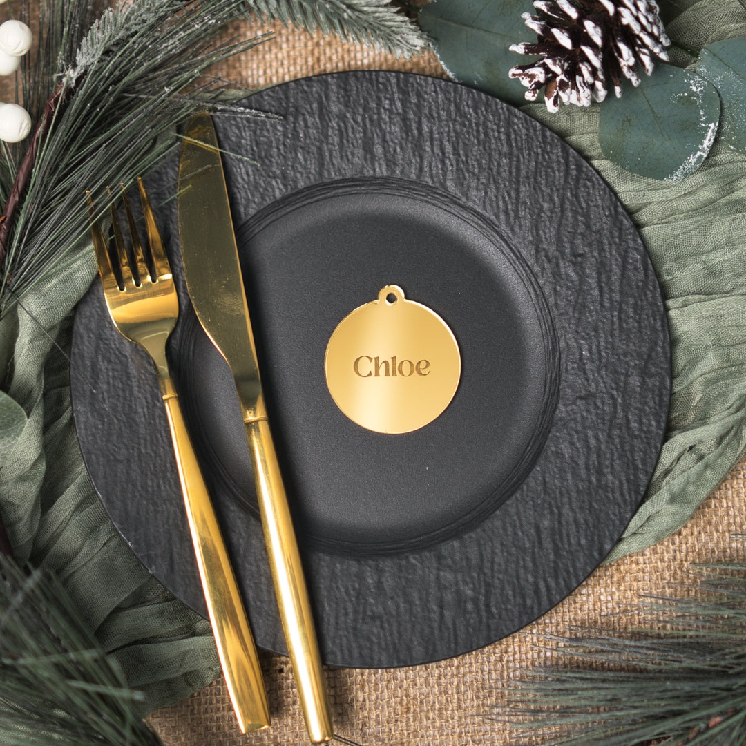 Christmas Table Favours Personalised Bauble Place Name Christmas Table ...