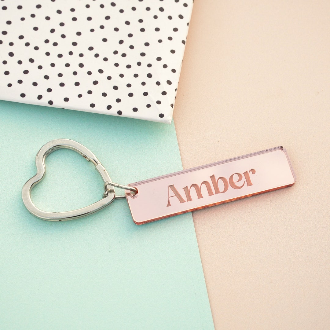 Keyring Personalised Name Key Ring Acrylic Keychain Personalized ...