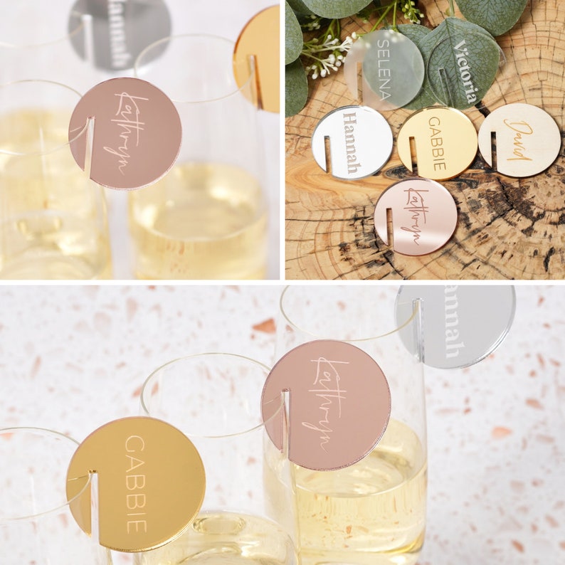 Acrylic Wedding Name Place Cards Ideas Circle Place Names - Etsy