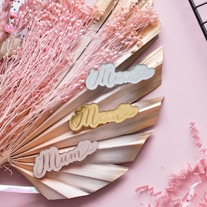 Mom or Mum Cupcake Toppers Mothers Day Cake Toppers Acrylic Mum Cupcake ...