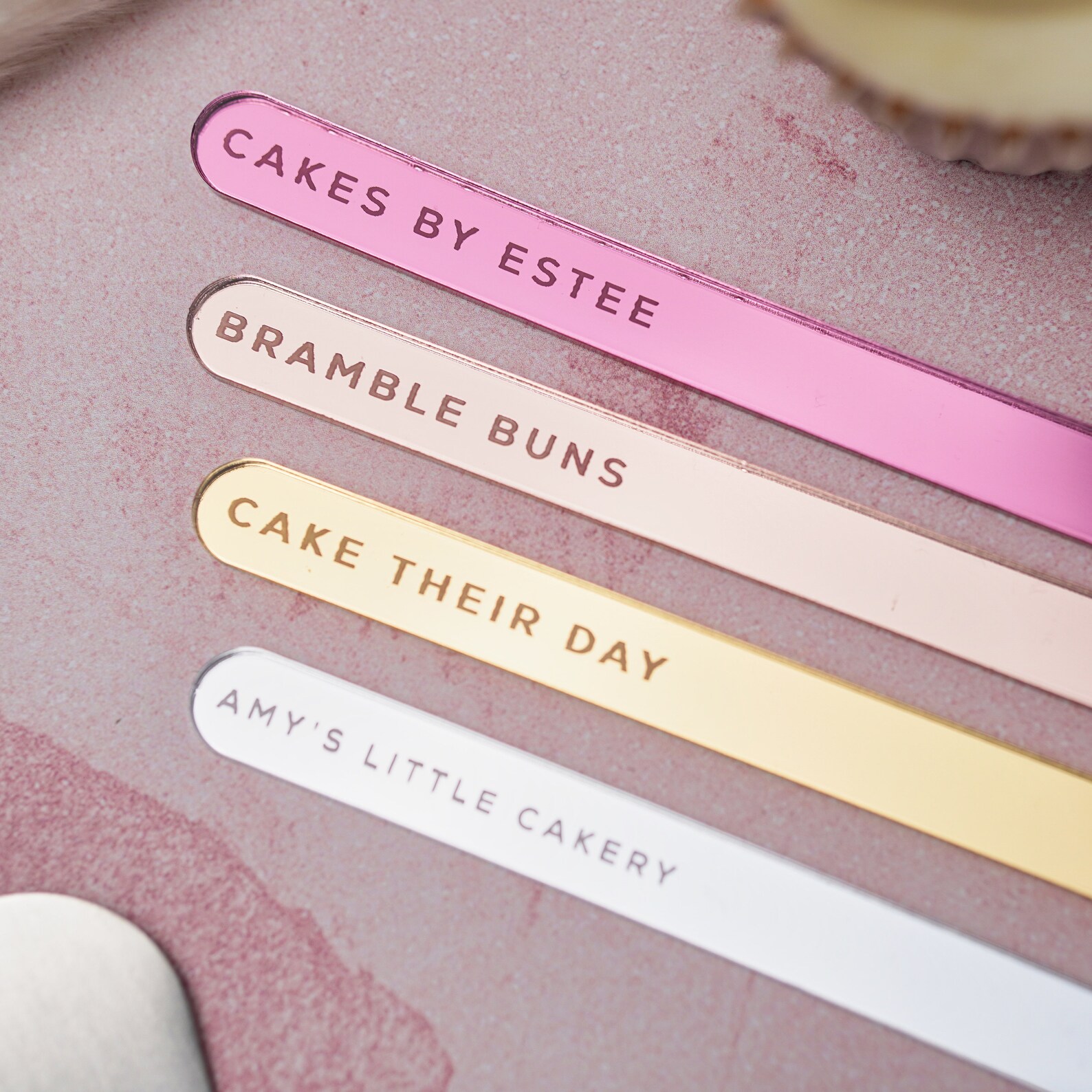 Personalised Cakesicle Sticks Acrylic Cake Popsicles Cake Pops Gold ...
