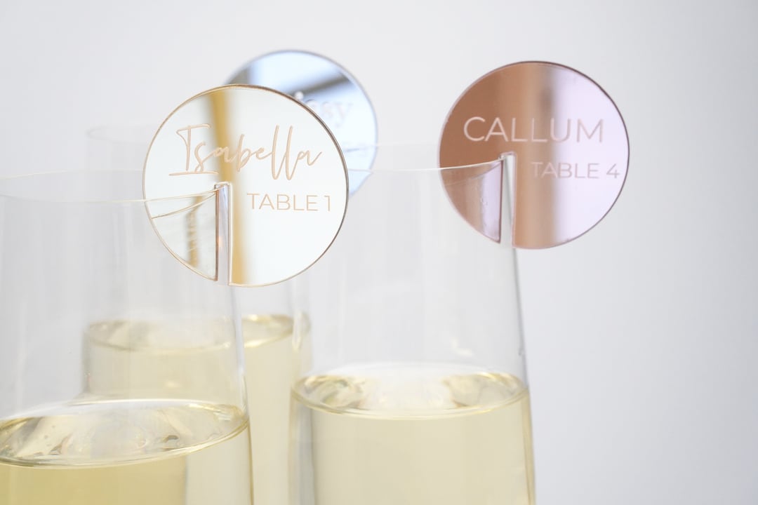 Acrylic Wedding Name Place Cards Ideas With Table Numbers Place Names ...