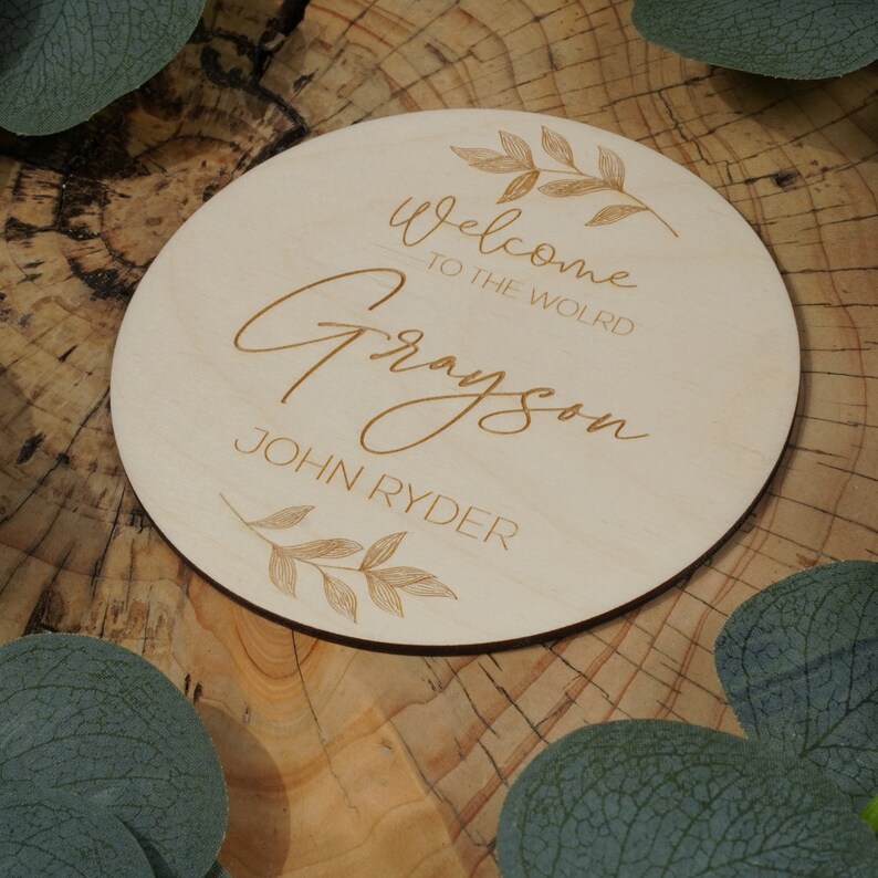 Baby Name Sign Personalised Baby Announcement Sign for Hospital Wooden ...