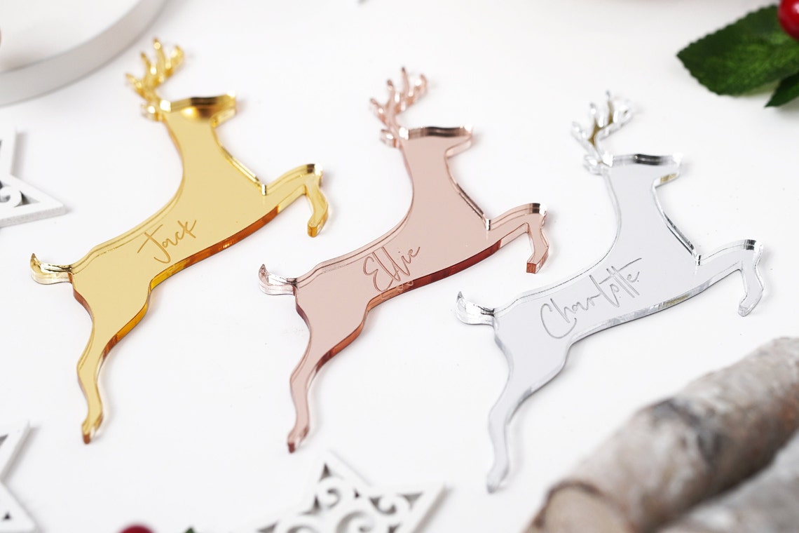 Stag Place Setting Names Winter Rustic Wedding Table - Etsy
