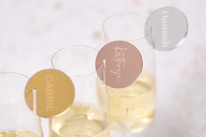 Acrylic Wedding Name Place Cards Ideas Circle Place Names - Etsy
