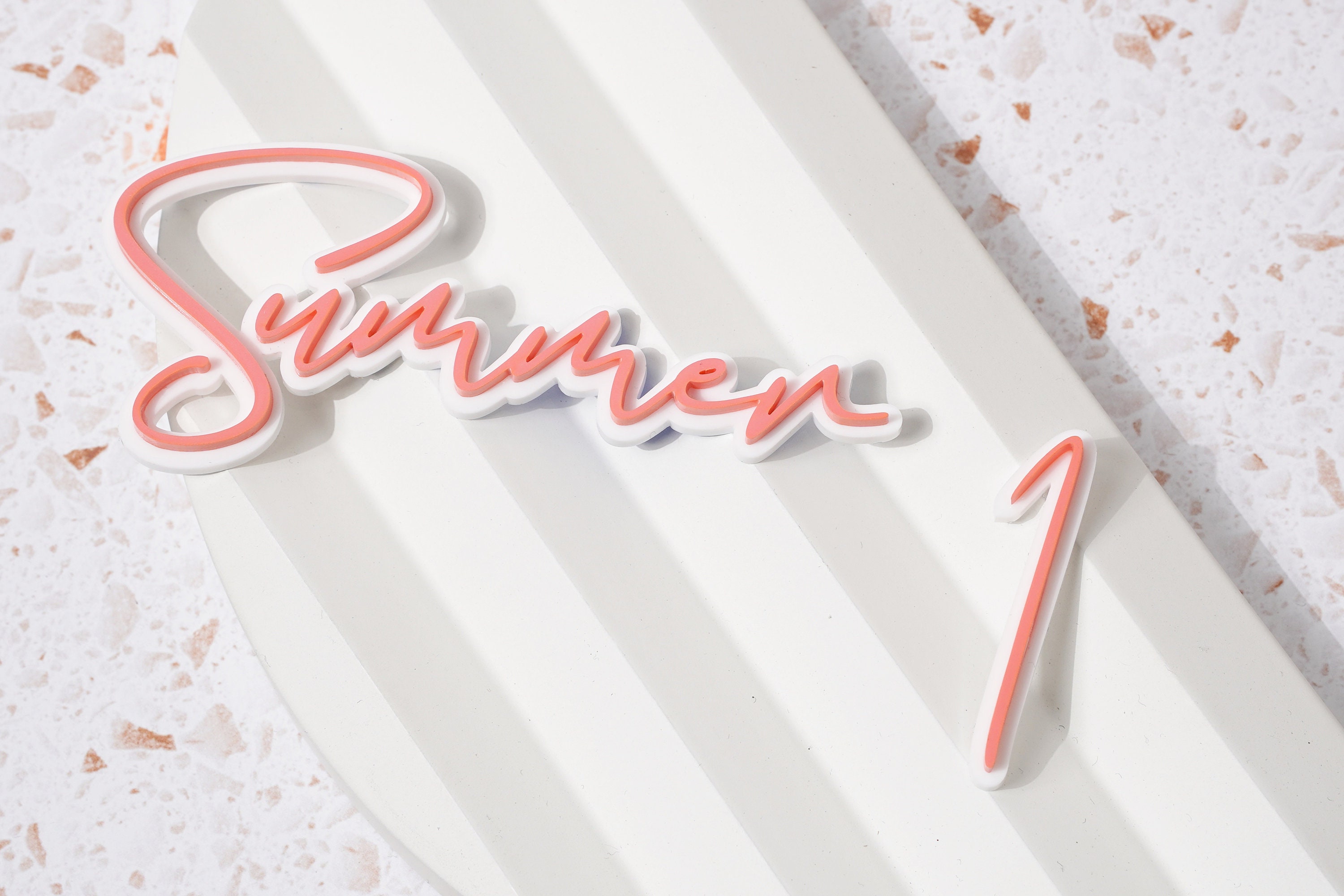 Double Layer Acrylic Cake Topper Name and Number Acrylic Double Layered ...