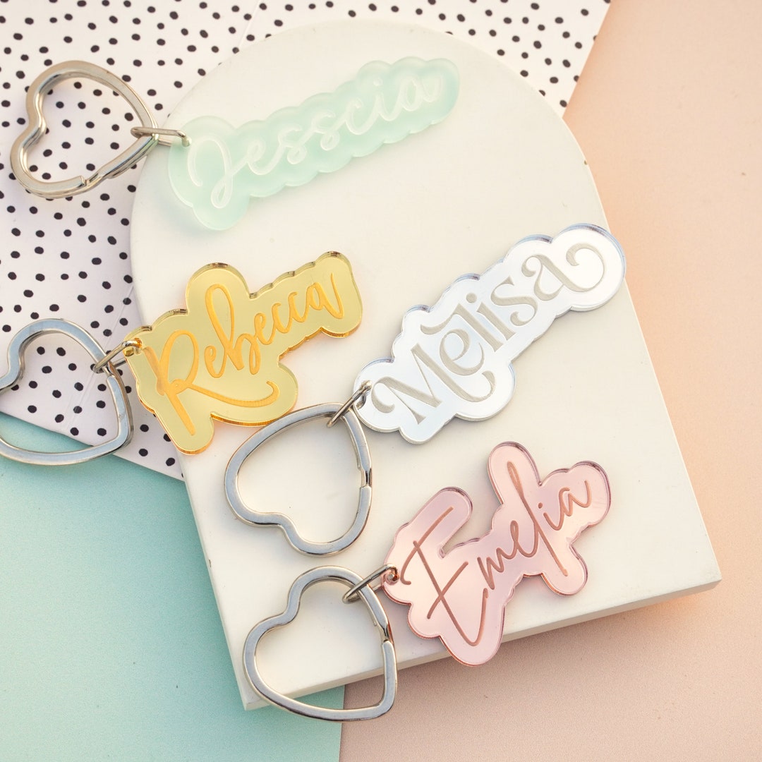 Personalised Keyring Name Key Ring Acrylic Keychain Personalized ...