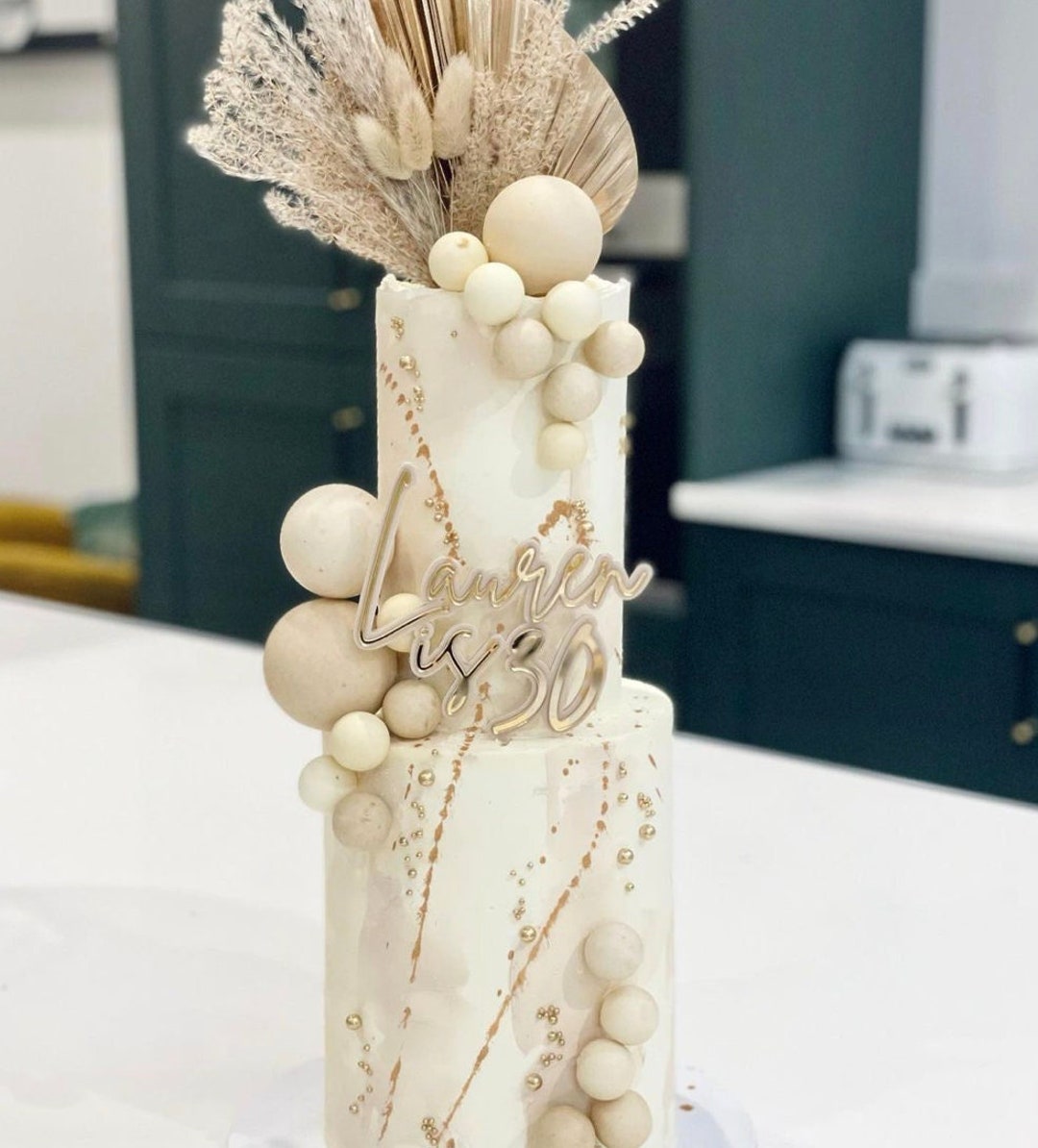 Double Layer Acrylic Cake Topper Name and Number Acrylic Double Layered ...