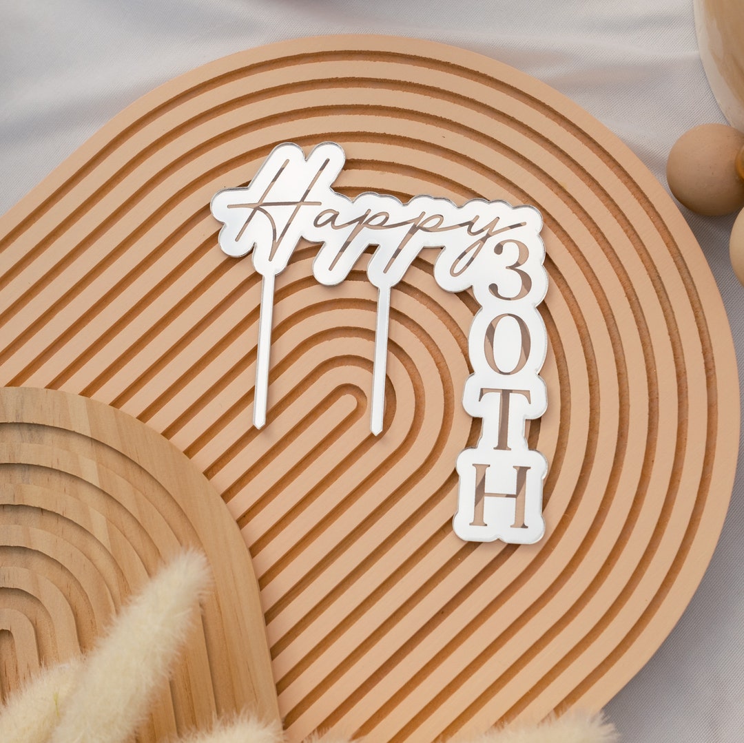 Happy 30th Cake Topper Thirty Cake Topper Birthday 30 Cake Topper 30th ...