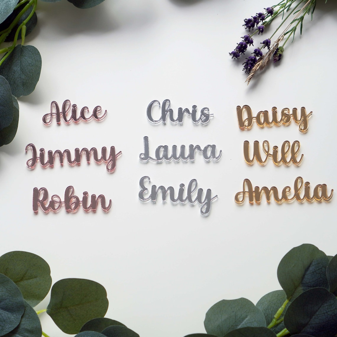 Mirrored Acrylic Name Places Personalised Laser Cut Place - Etsy UK