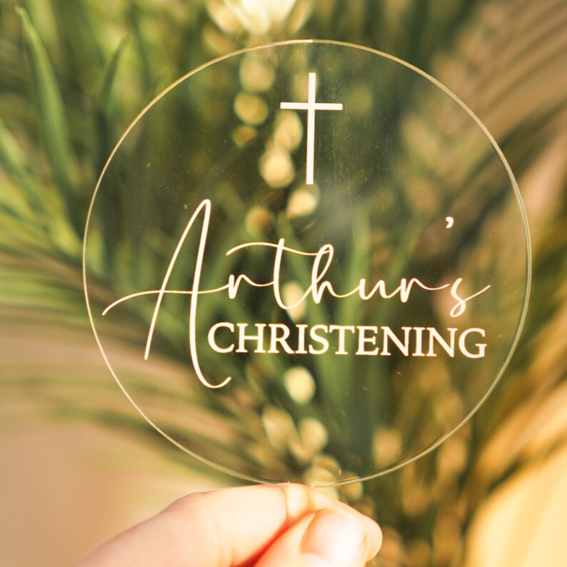 Personalised Paddle Christening Cake Topper Acrylic Holy Communion God ...