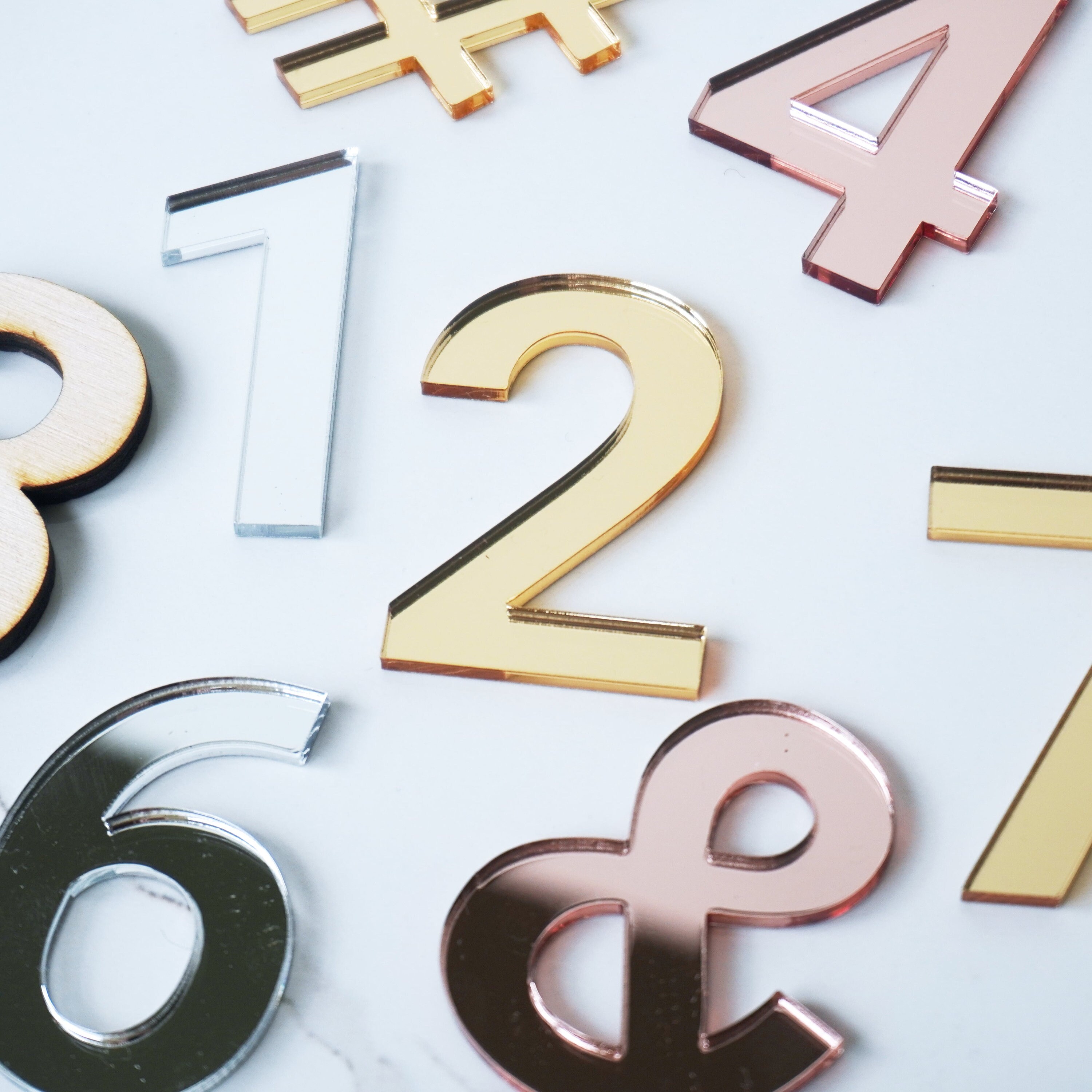 Mirror Acrylic Number Cake Topper Acrylic Numbers Cake Charms - Etsy UK