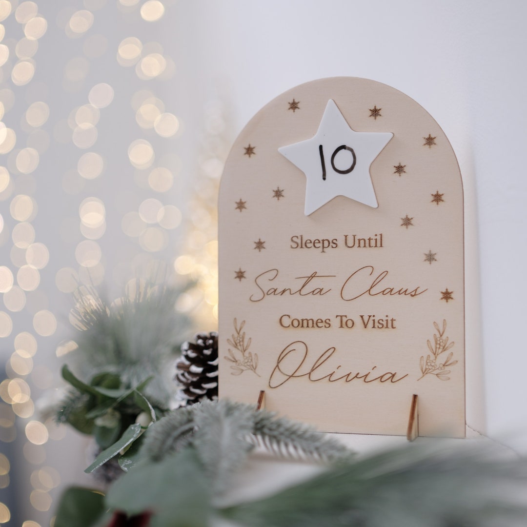 Personalised Santa Countdown Christmas Count Down Personalised Ornament ...