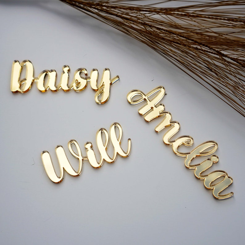Mirrored Acrylic Name Places Personalised Laser Cut Place - Etsy UK