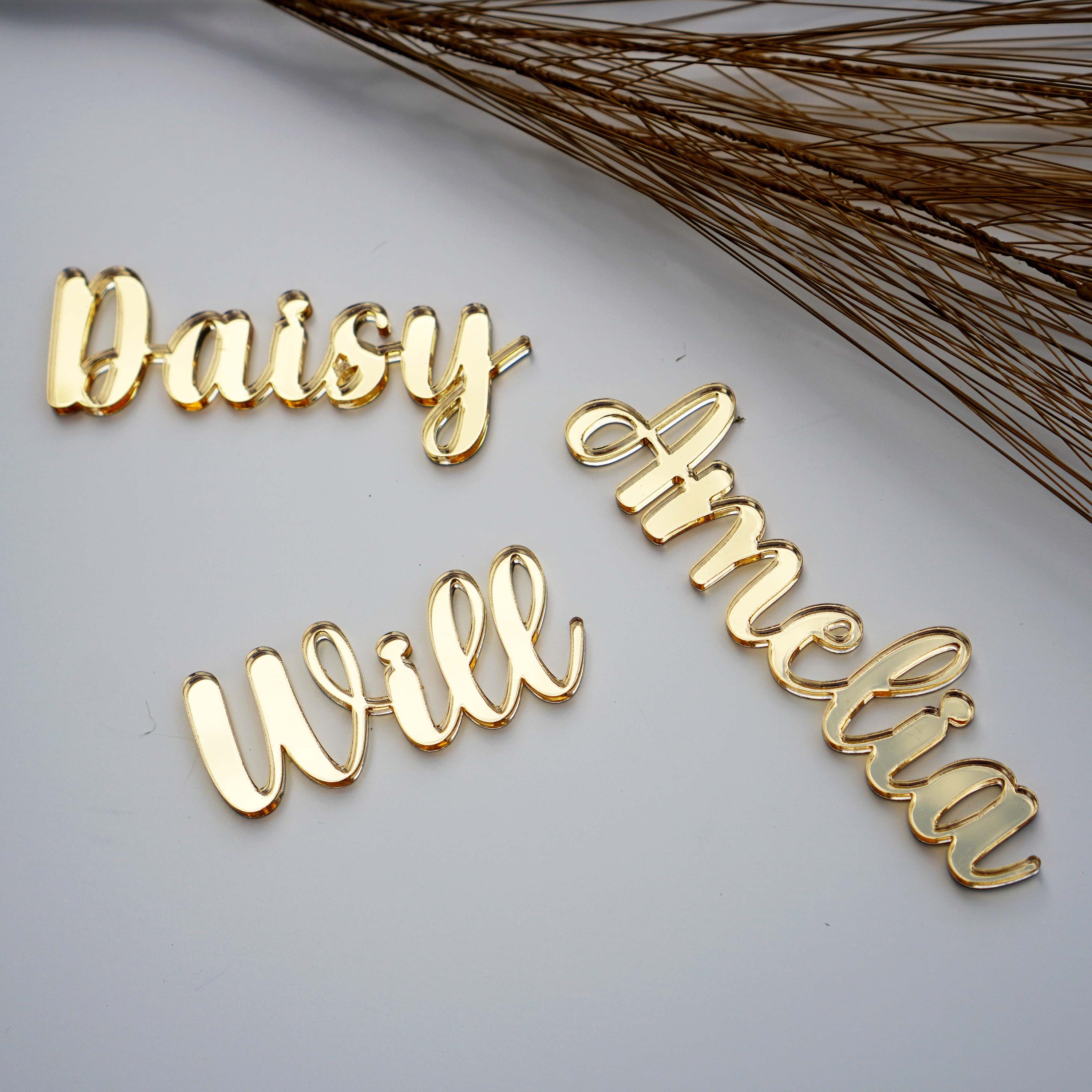 Mirror Acrylic Cake Charm Acrylic Cupcake Topper Personalised - Etsy