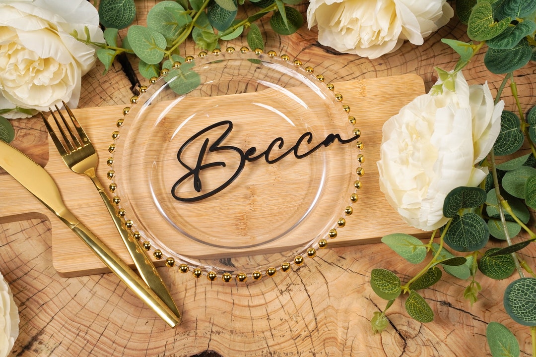 Acrylic Name Place Setting Ideas Wedding Place Cards Wedding Favours ...