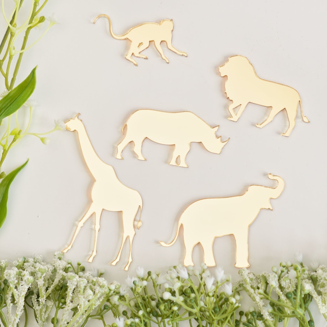 Animal Cake Topper Acrylic Cake Charm Jungle Cake Topper Animal Cake ...