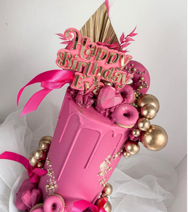 Double Layer Acrylic Cake Topper Happy Birthday Acrylic Double - Etsy