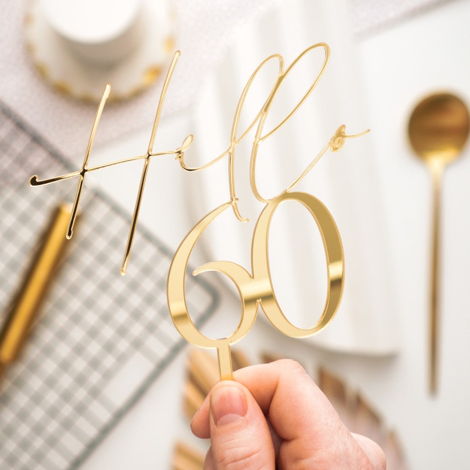 60 Cake Topper Sixty Topper Birthday Personalised 60th Cake - Etsy