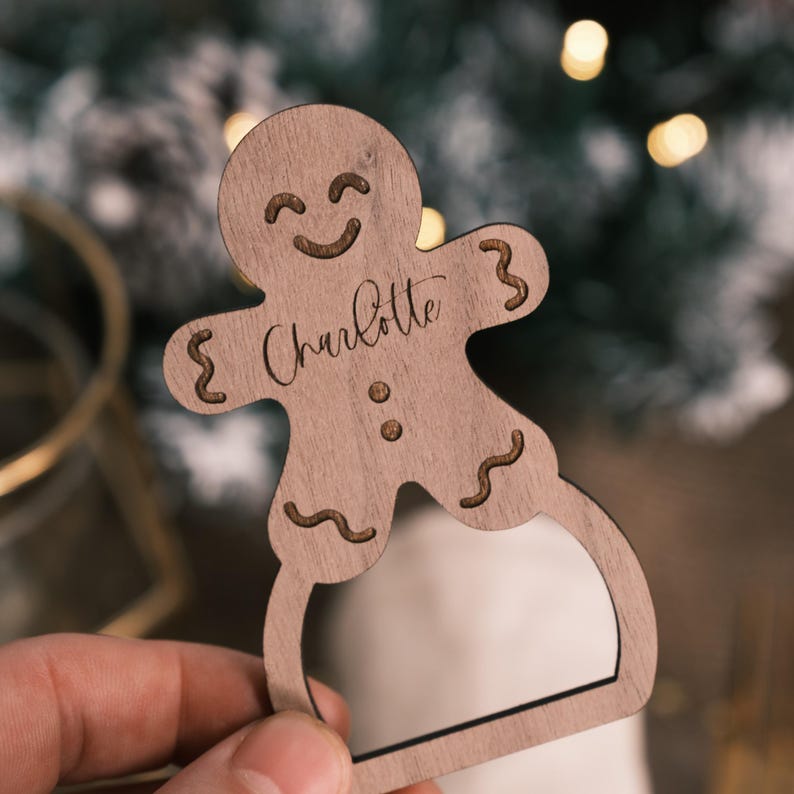 Gingerbread Man Festive Napkin Rings Personalised Christmas Table ...