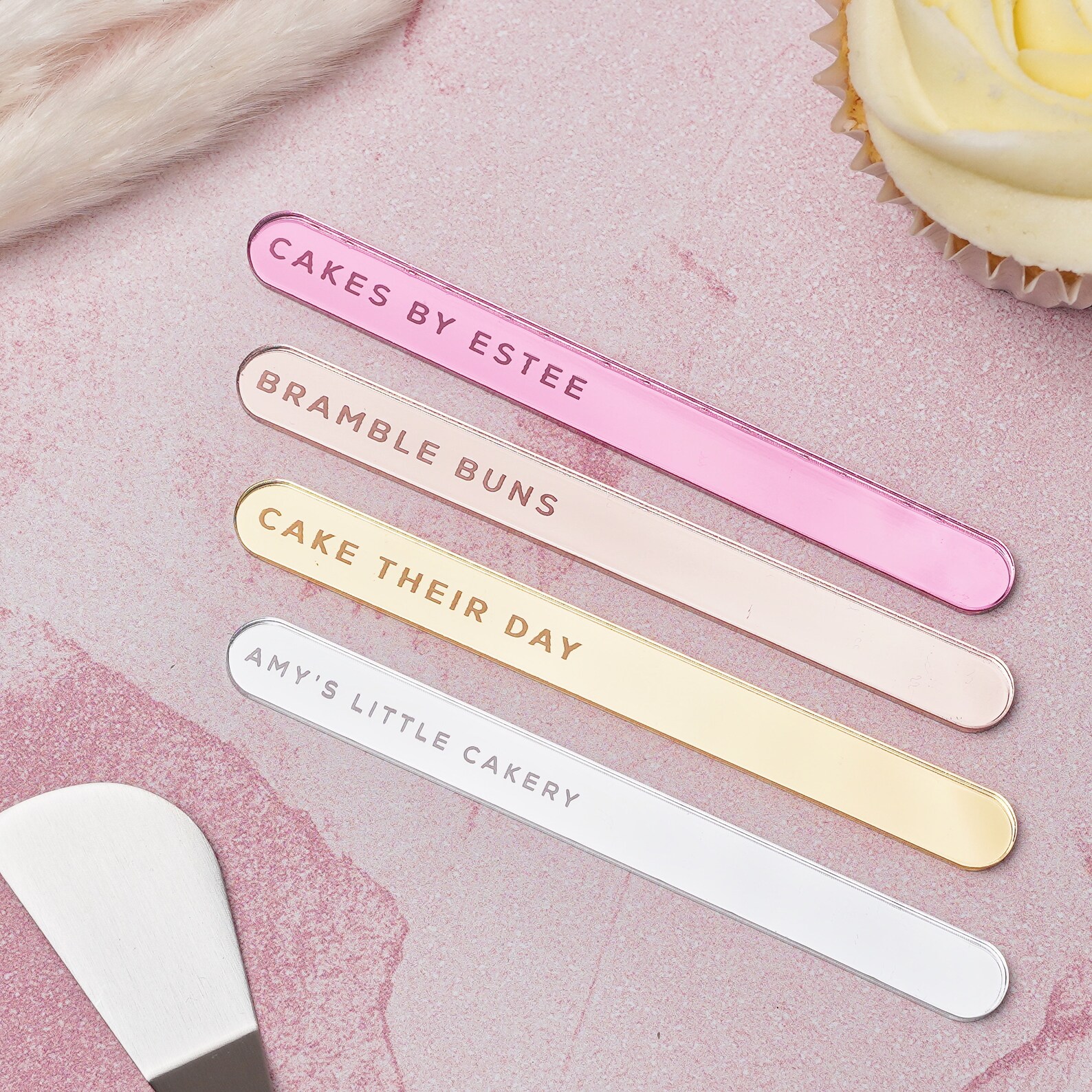Personalised Cakesicle Sticks Acrylic Cake Popsicles Cake Pops Gold ...