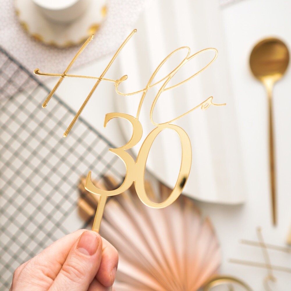 Thirty Cake Topper Birthday Personalised 30 Cake Topper 30th - Etsy