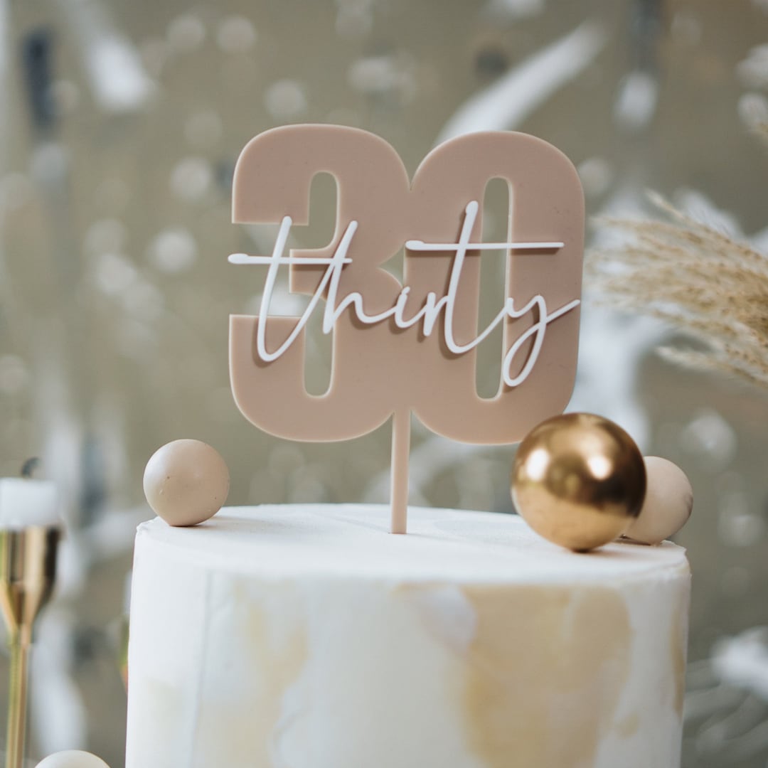 30 Cake Topper Birthday Thirty Cake Topper 30th Cake Ideas Gold Happy ...