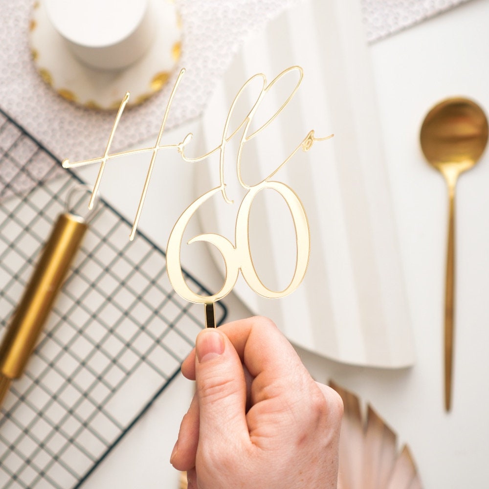 60 Cake Topper Sixty Topper Birthday Personalised 60th Cake - Etsy