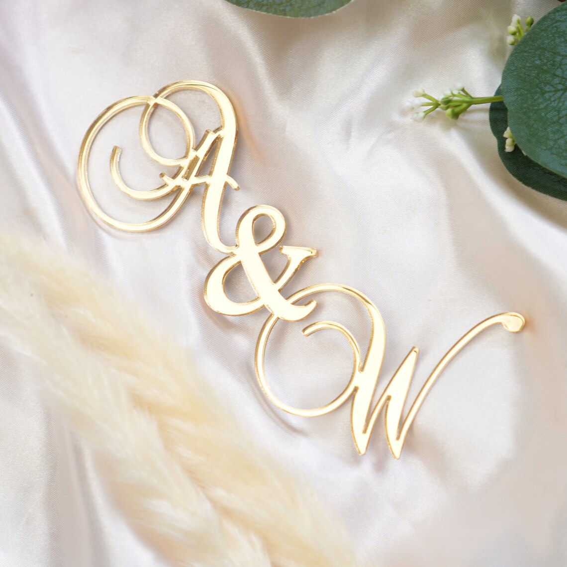 Wedding Cake Topper Initial Personalised Custom Cake Topper - Etsy