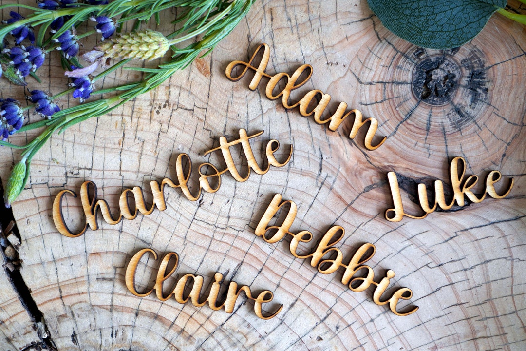 Personalised Place Names, Place Setting Laser Cut Name Tags Rustic ...