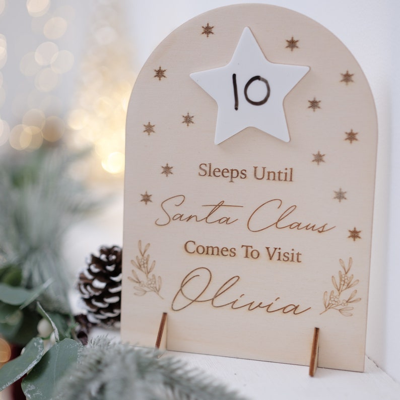 Personalised Santa Countdown Christmas Count Down Personalised Ornament ...