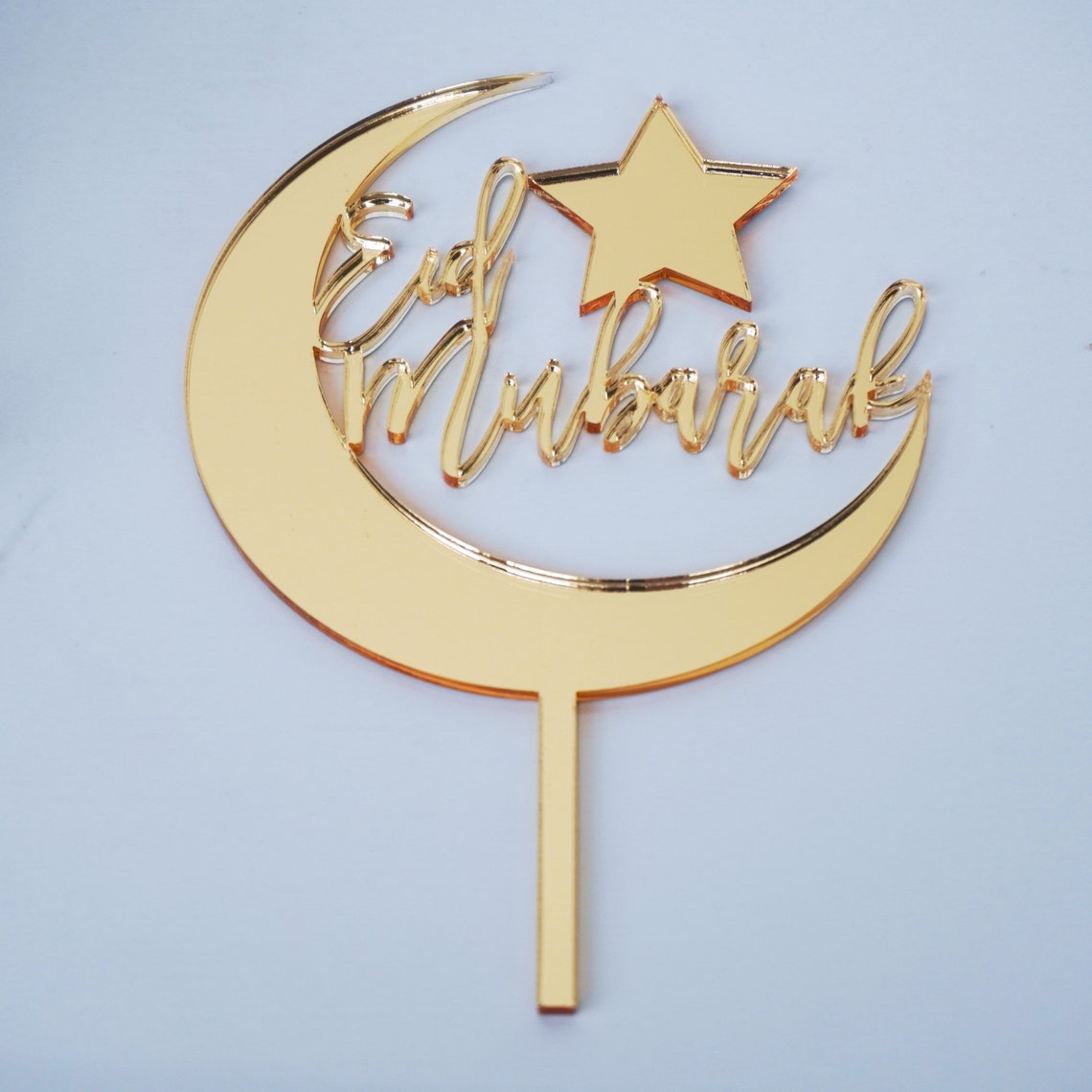 Eid Mubarak Cake Topper Gold Mirror Acrylic Eid Cake Toppers - Etsy UK