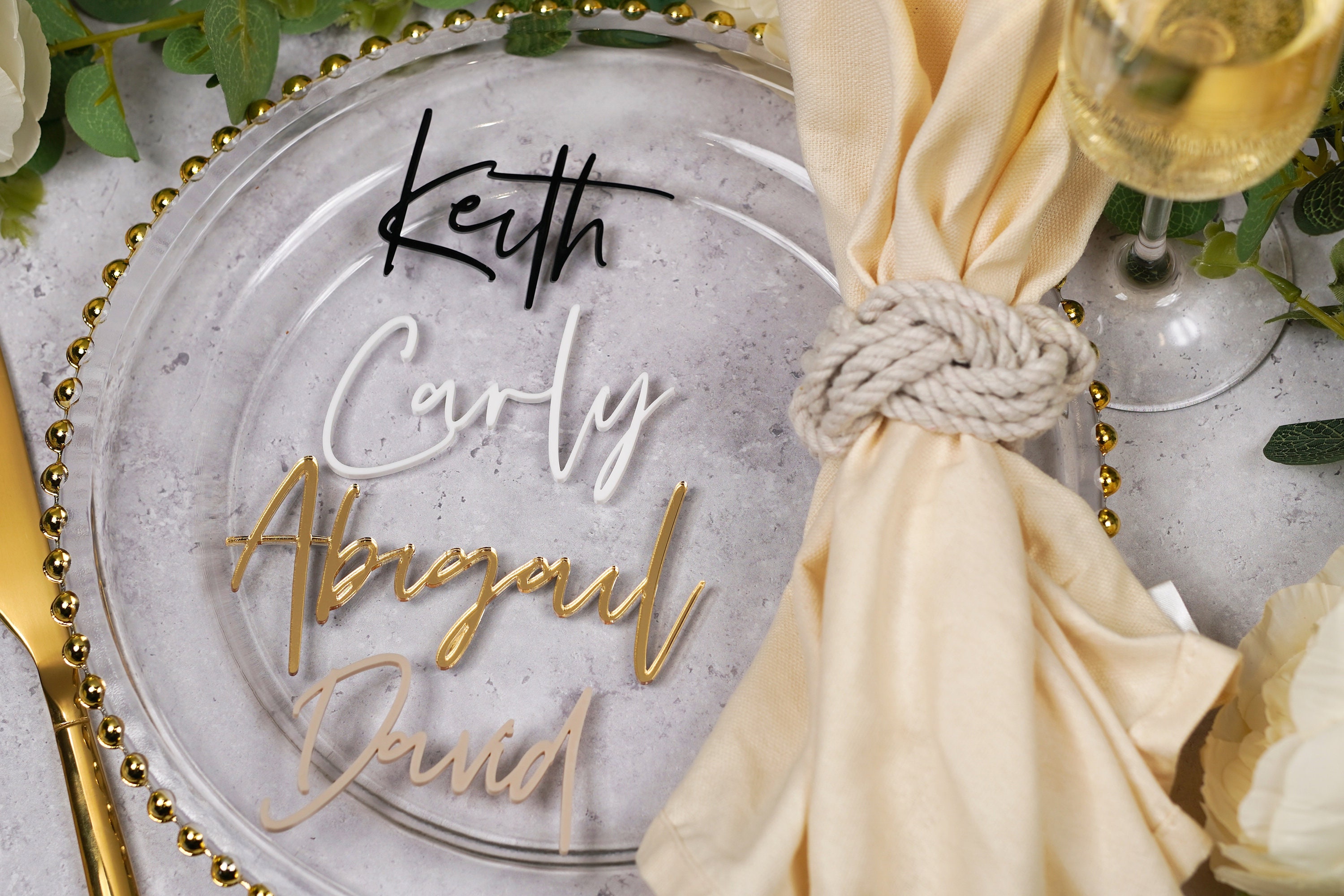 Acrylic Name Place Cards Wedding Place Name Tags Wedding | Etsy