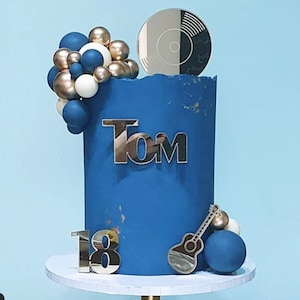 Music Cake Topper Set Personalised Birthday Guitar Cake Topper Music ...