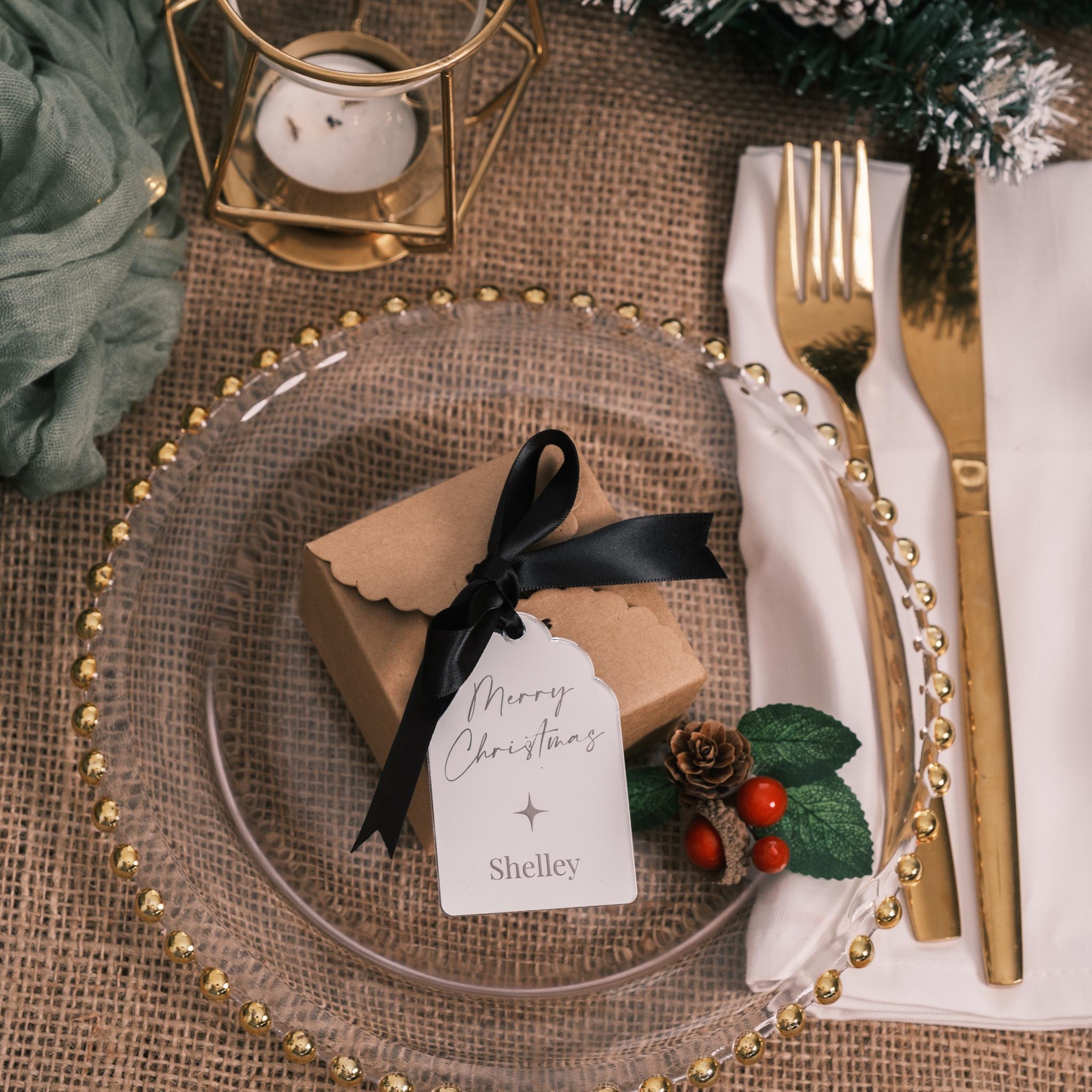 Personalised Christmas Dinner Party Favours Table Decor Christmas Table ...