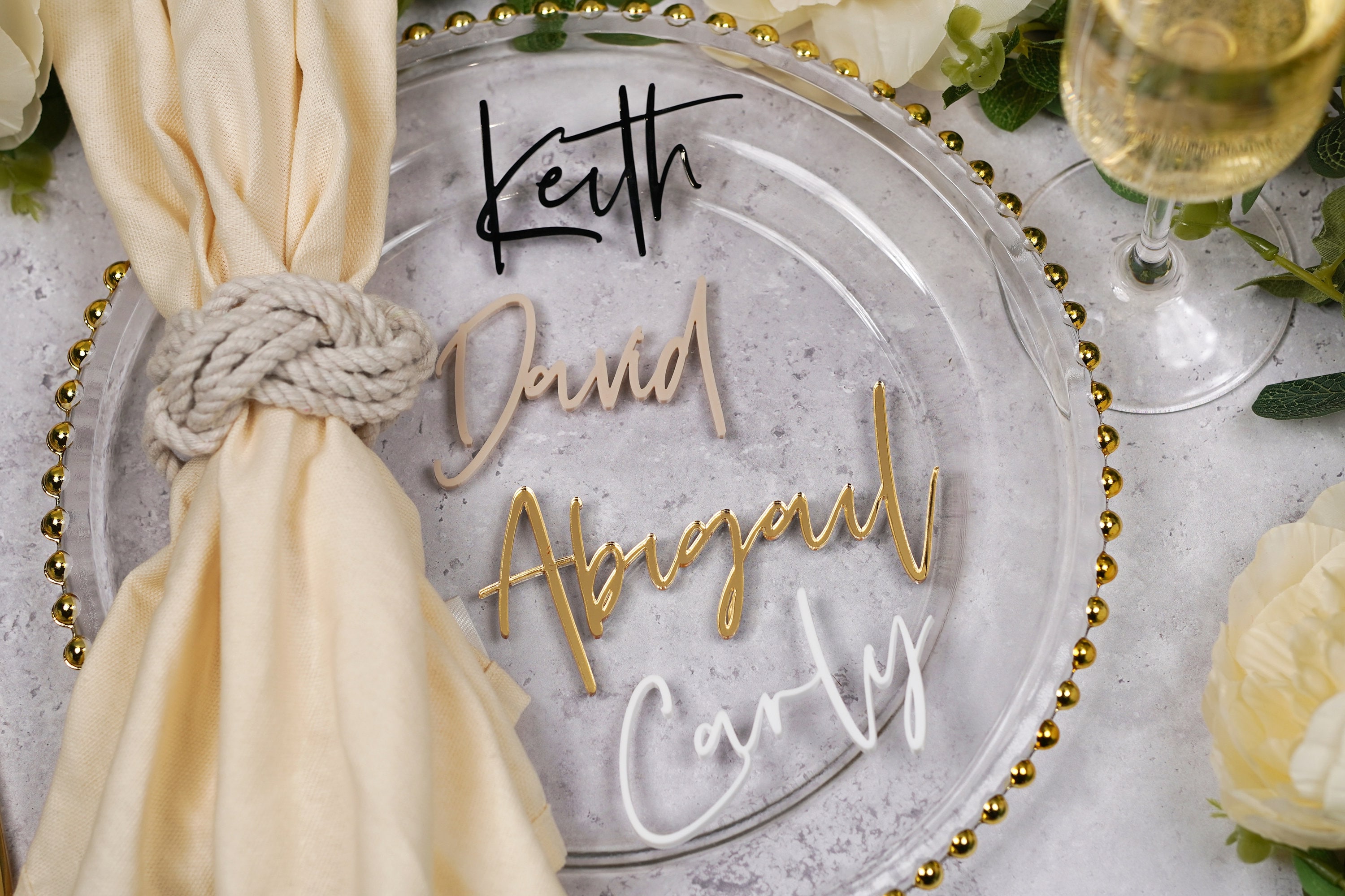 Acrylic Name Place Cards Wedding Place Name Tags Wedding | Etsy