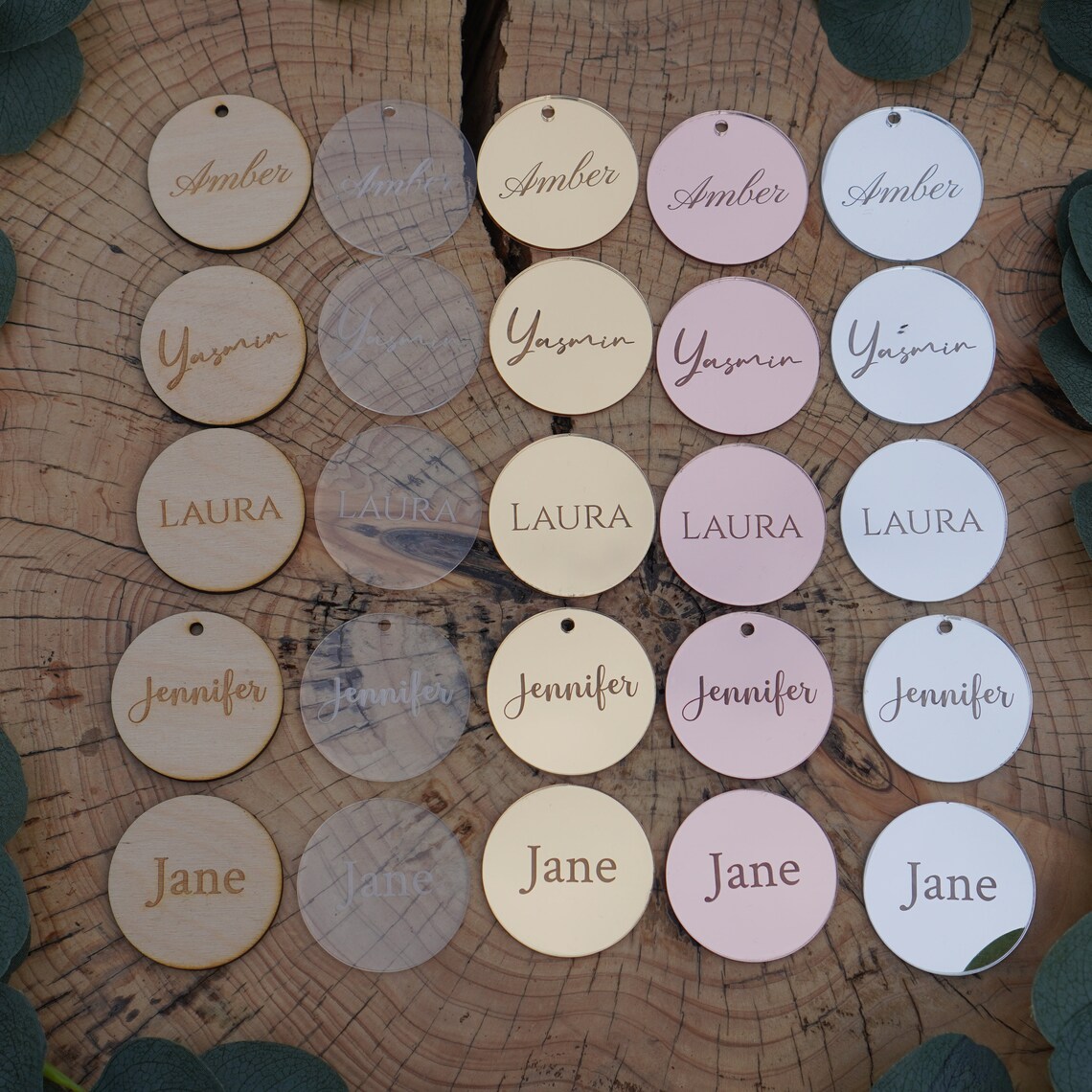 Mirrored Acrylic Wedding Name Card Gold Personalised Laser - Etsy UK