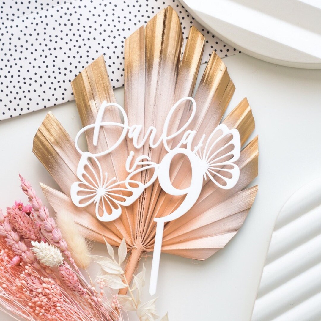 Personalised Butterfly Cake Topper Acrylic Butterfly Cake Decorations ...