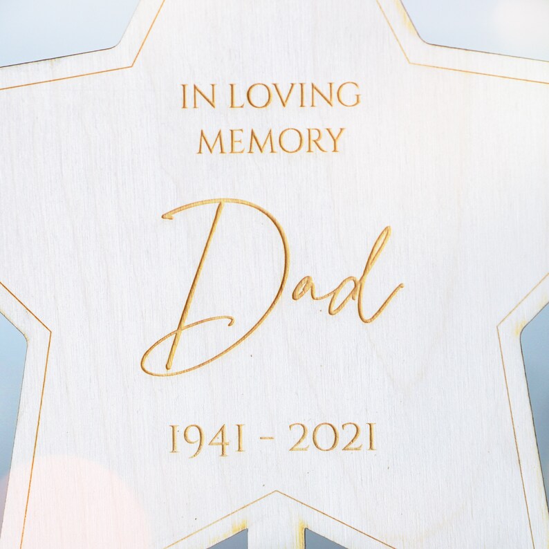 Personalised Christmas Tree Topper, Star Tree Topper Memorial Gift ...