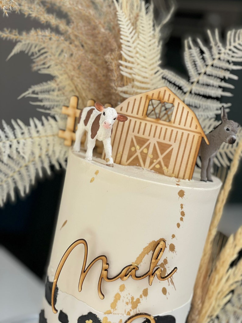 Farm Cake Topper Set Farm Yard Farm Party Birthday Wooden Cake - Etsy