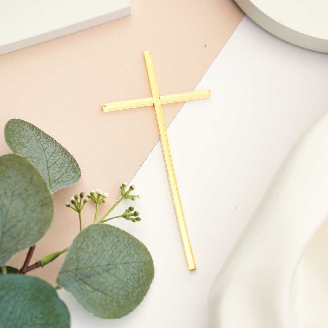 Long Cross Cake Charm Mirror Acrylic Cross for Cake Christening Cake ...