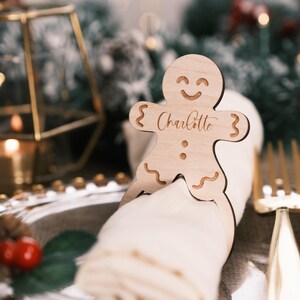 Gingerbread Man Festive Napkin Rings Personalised Christmas Table ...