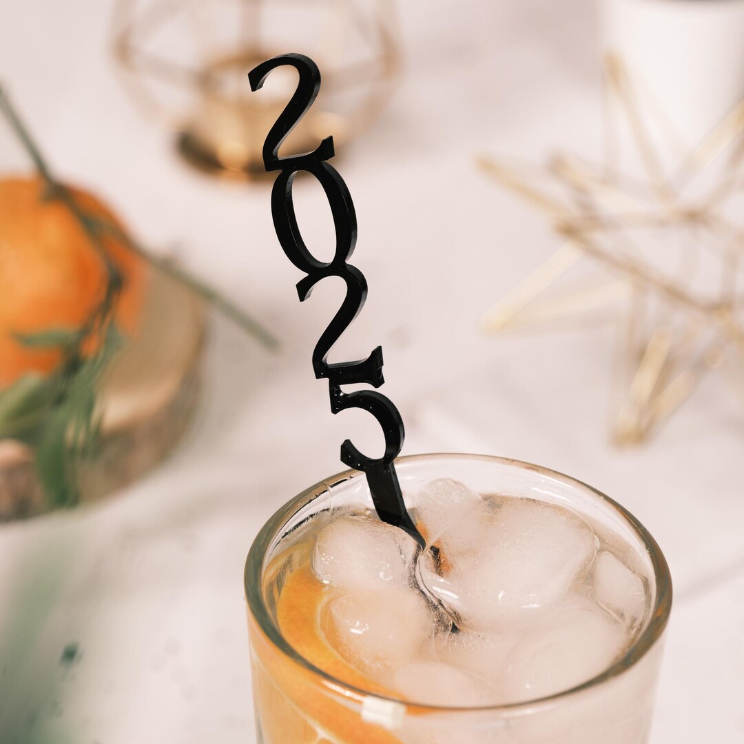 Happy New Year 2025 Drink Stirrer Nye Party Decorations Stir Sticks ...