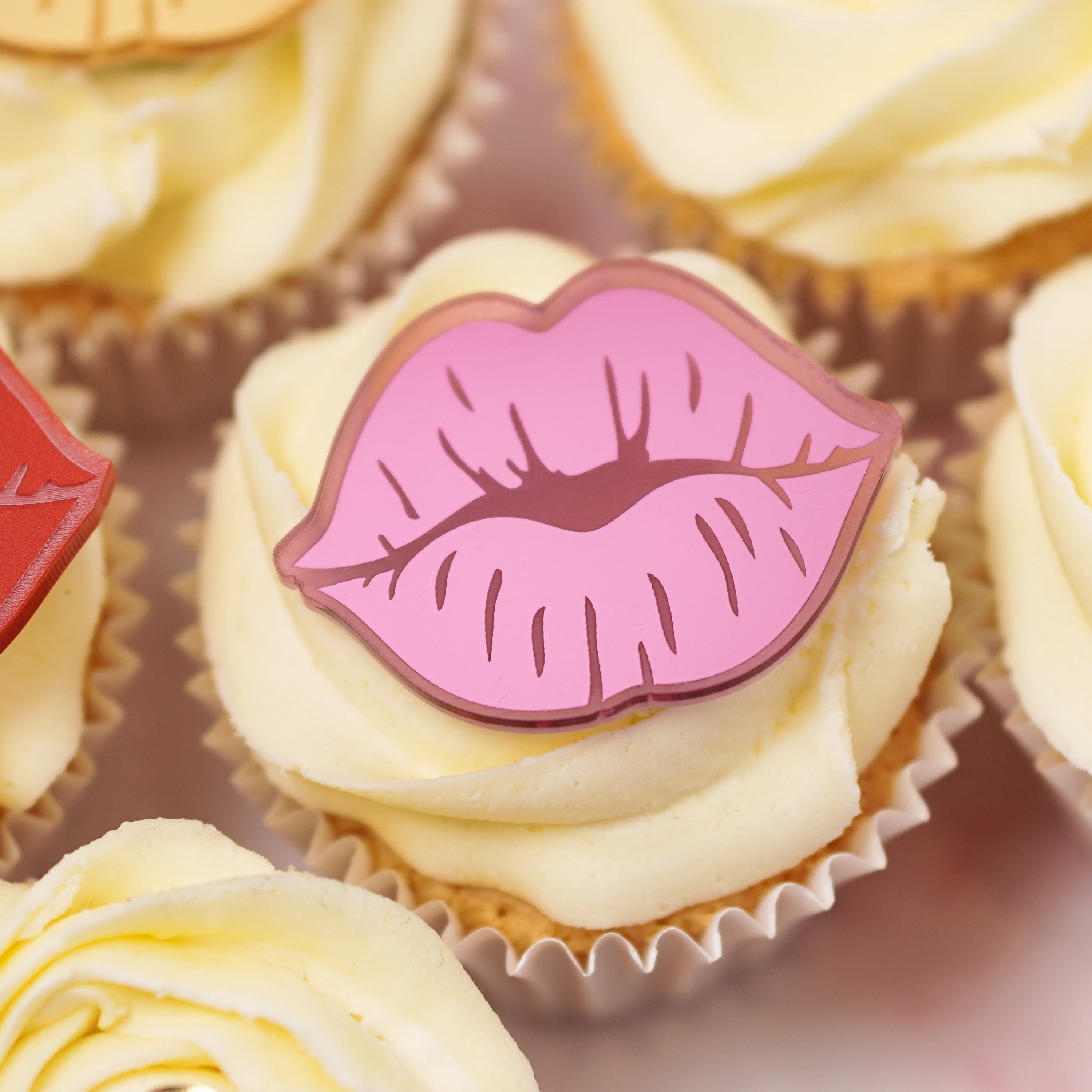 Valentines Cake Topper SET Lips Cake Topper Valentines Cake | Etsy