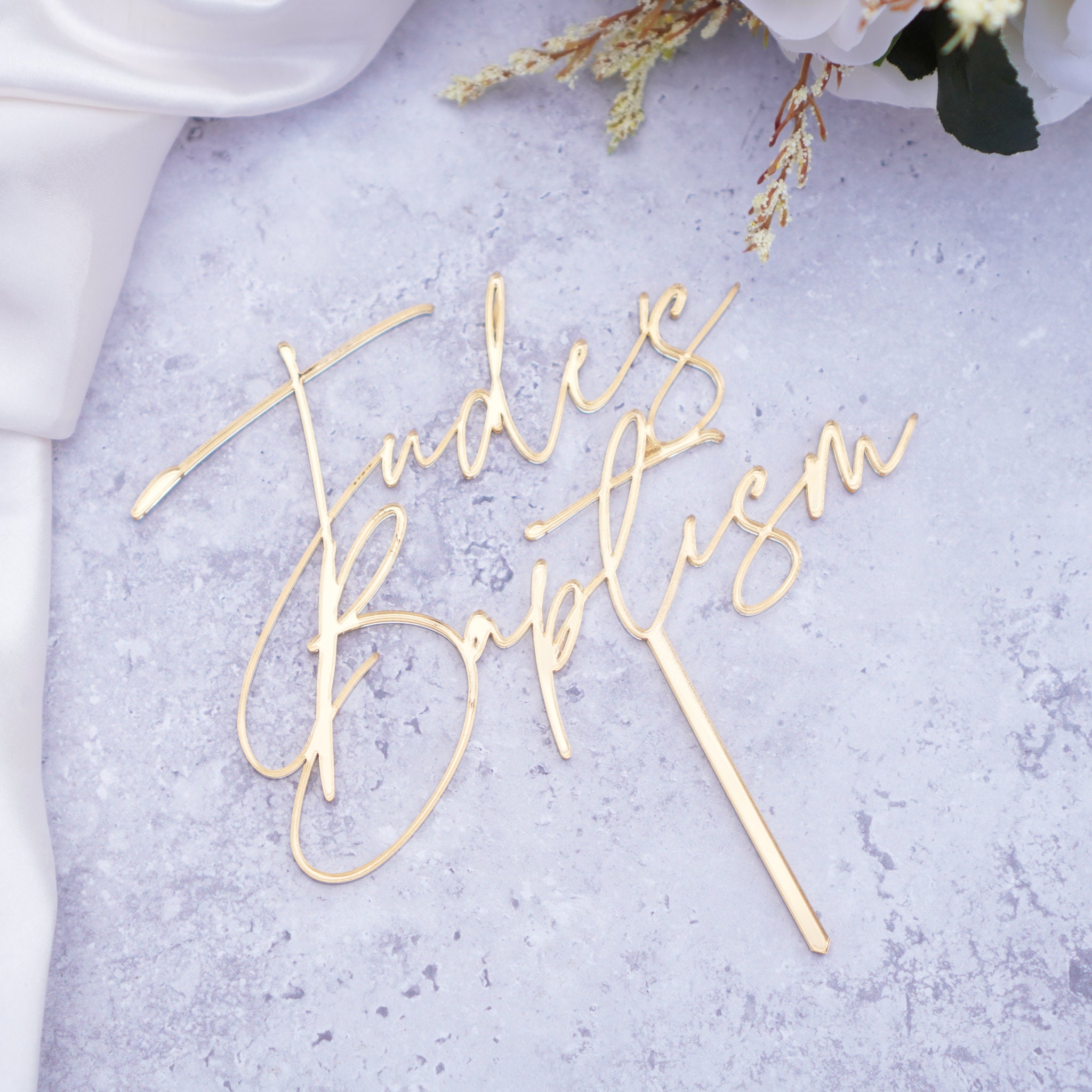 Personalised Baptism Cake Topper Acrylic Christening Cake - Etsy